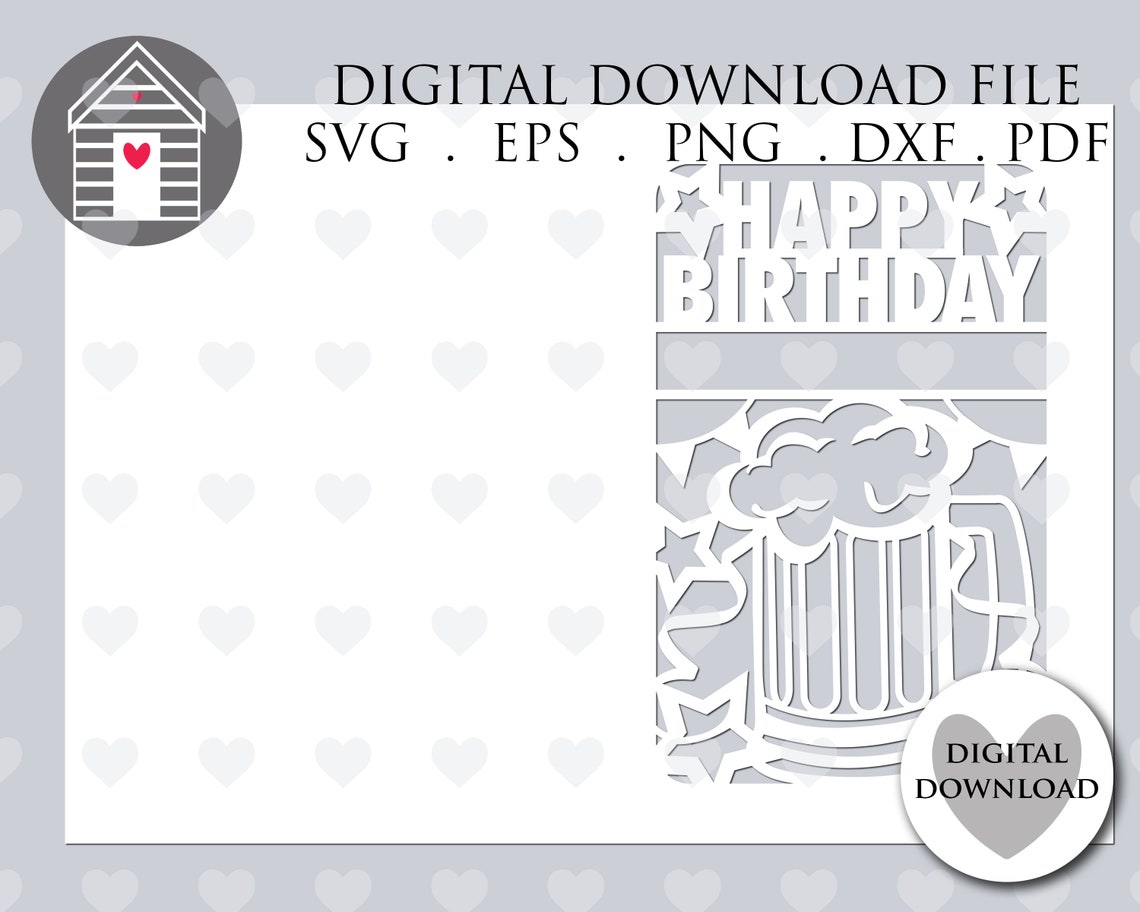 SVG Happy Birthday Beer Mug Card Personalize Your Card - Etsy UK