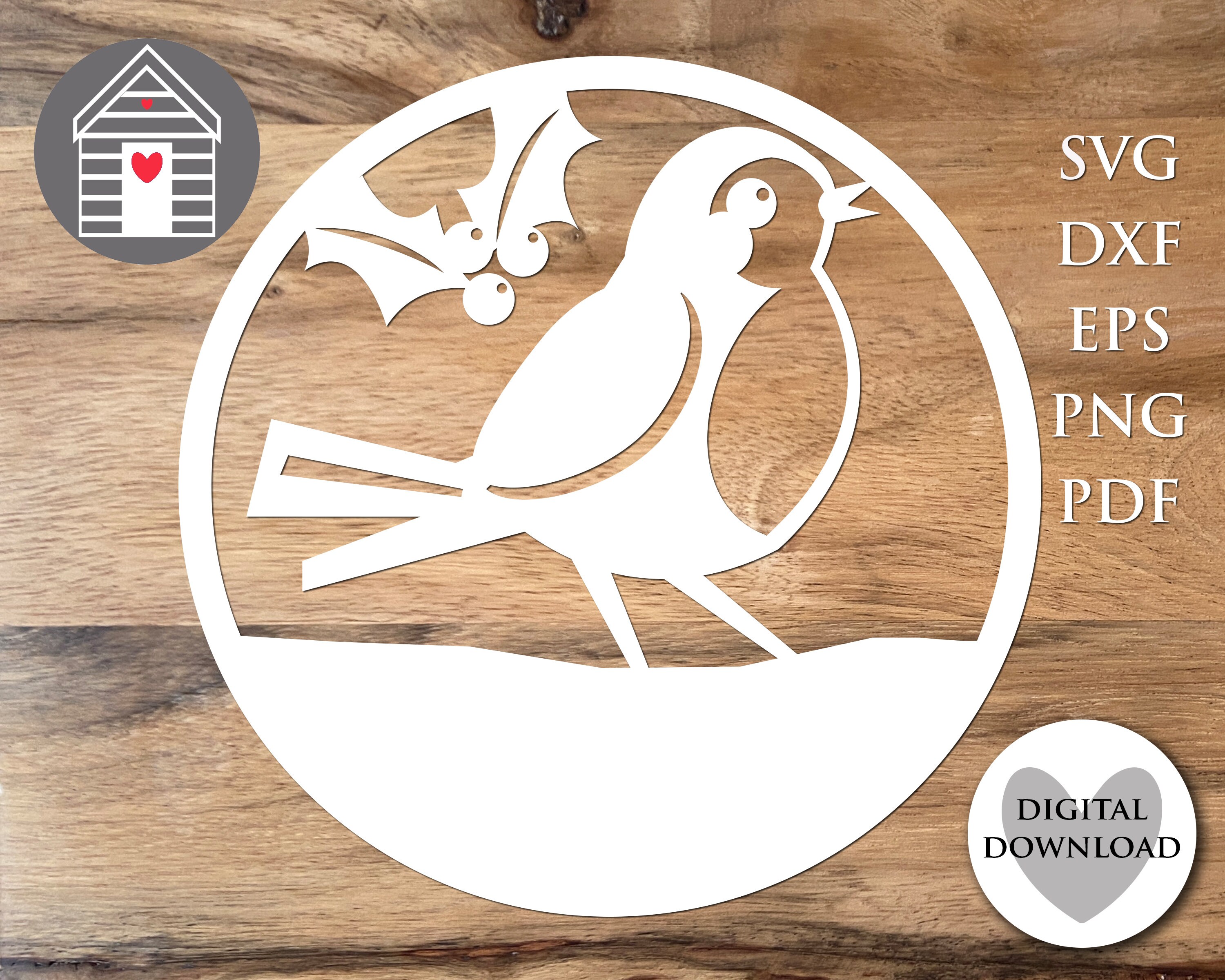 SVG Winter Christmas Robin EPS PNG Pdf Dxf File - Etsy Canada