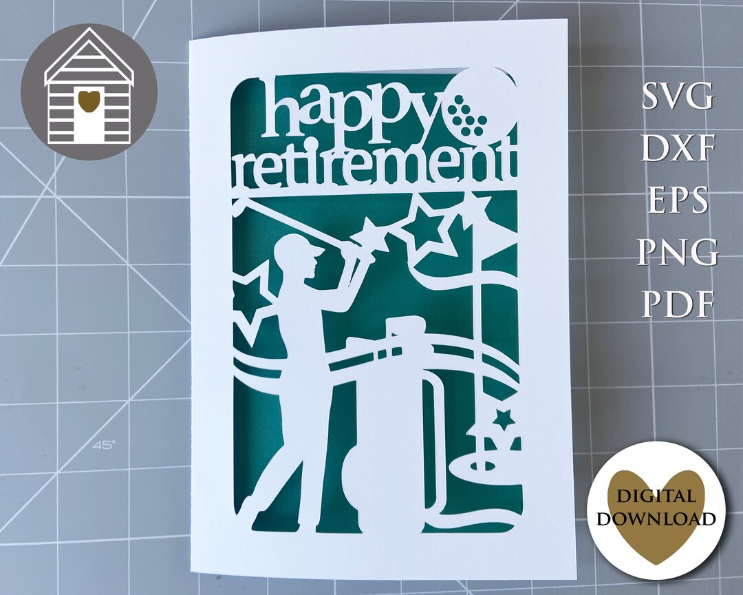 SVG Happy Retirement Golf Card - Unisex Golfer Card - Digital Cut File ...