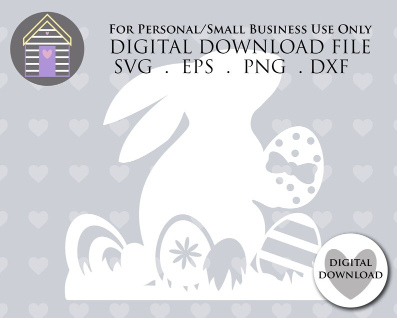 SVG Easter Bunny With Easter Eggs Digital Product Cut File | Etsy
