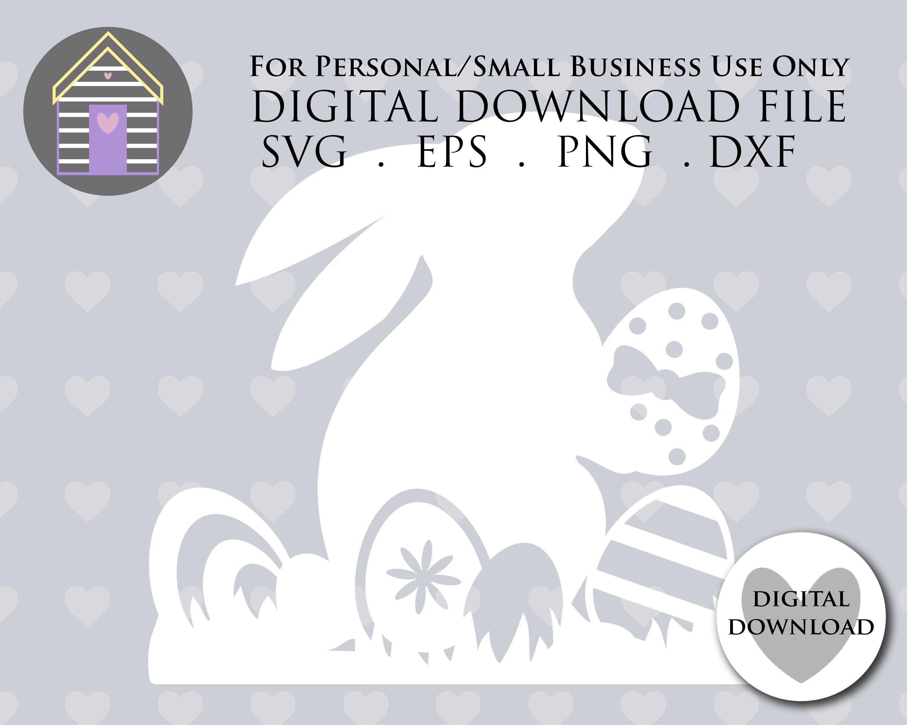 SVG Easter Bunny With Easter Eggs Digital Product Cut File | Etsy
