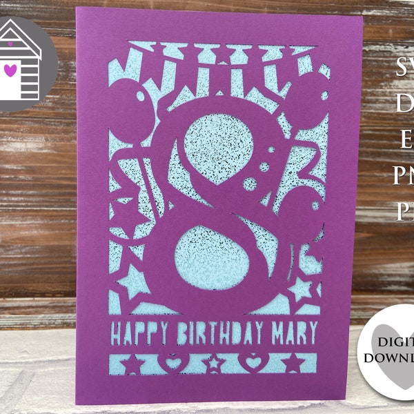 Happy 8th Birthday Card - Etsy