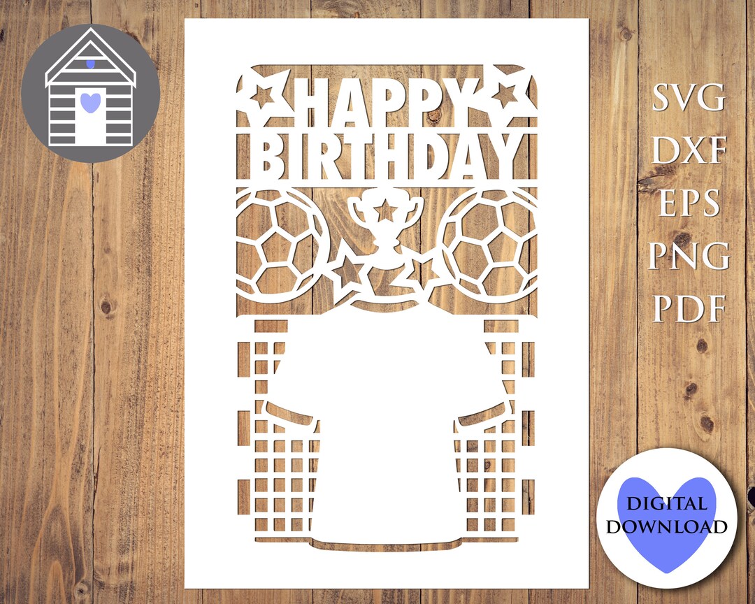 SVG Handball Card - Happy Birthday Sports Card - Digital Cut File -EPS ...