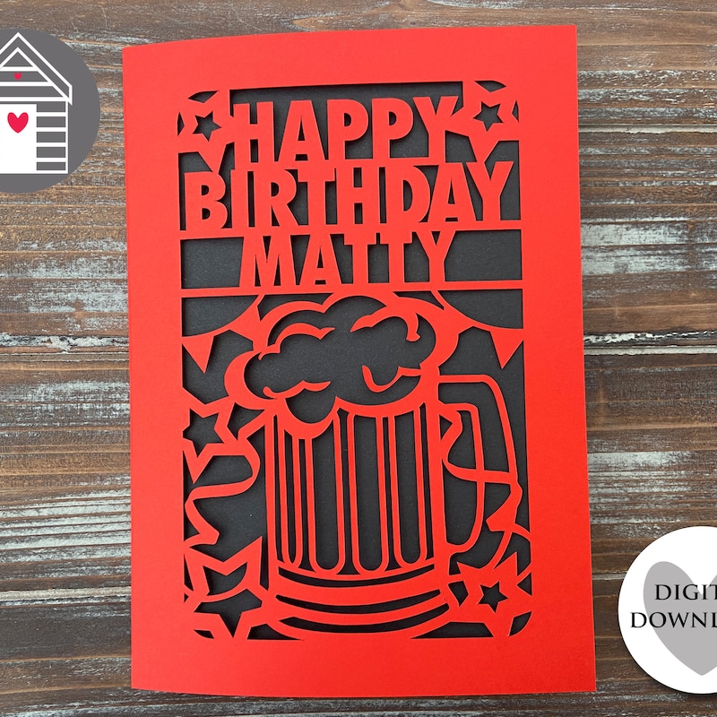 Male Beer Birthday Card - Etsy