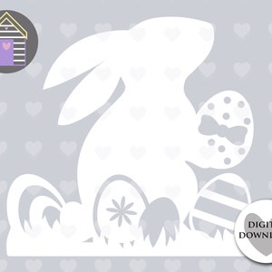 SVG Easter Bunny With Easter Eggs Digital Product Cut File EPS png-dxf ...