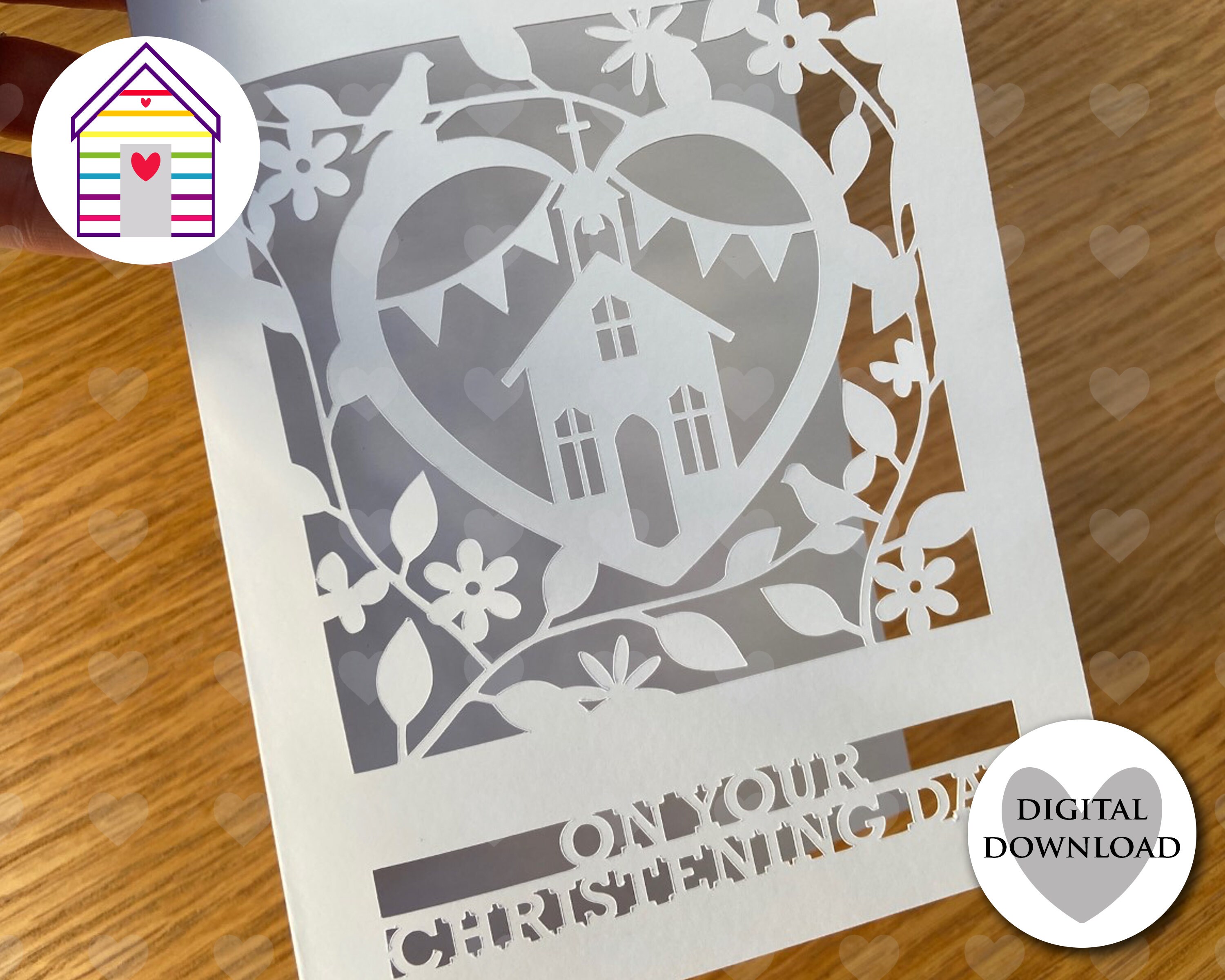 SVG Christening Card Digital Cut File EPS png-dxf File | Etsy