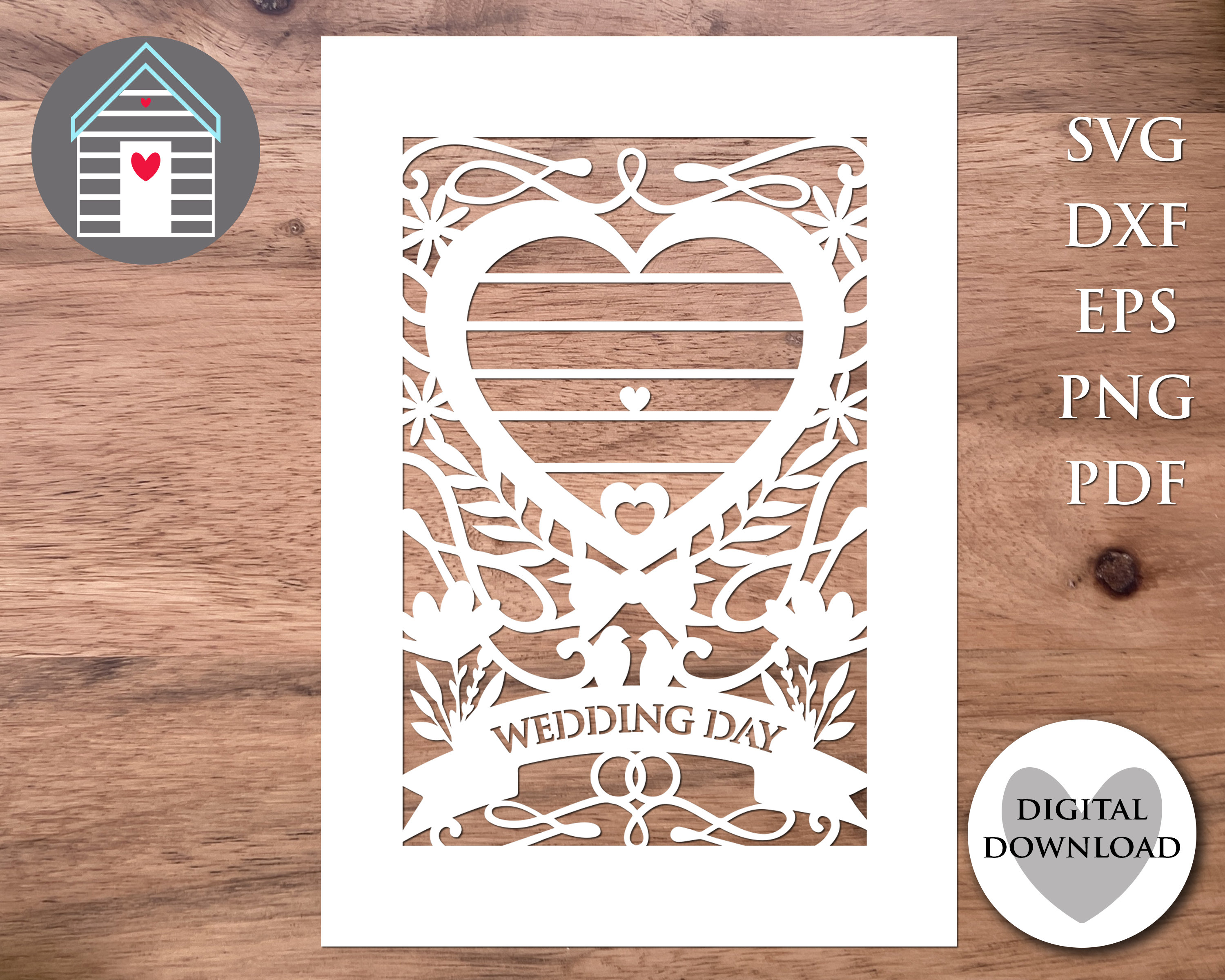 SVG Wedding Marriage Greetings Card Personalised Digital - Etsy