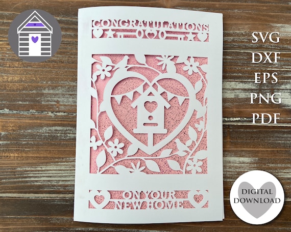 SVG New Home Greetings Card Digital Cut File EPS png-dxf - Etsy