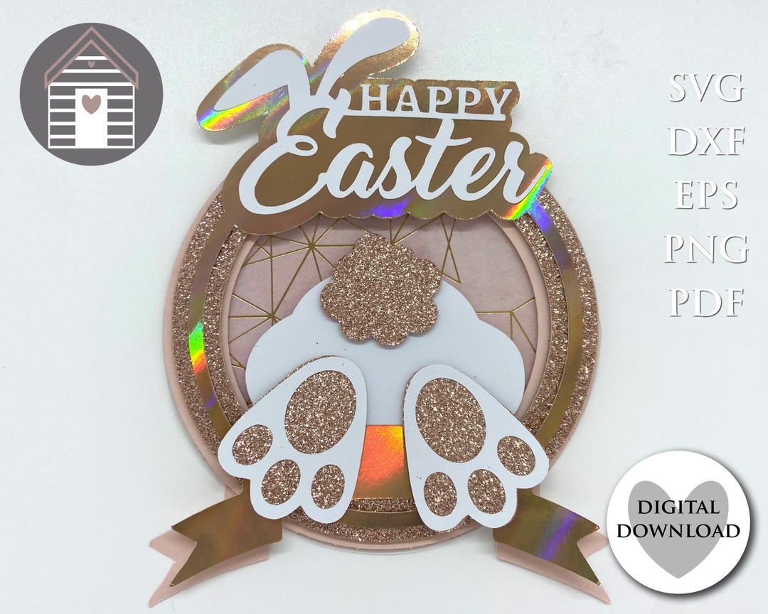 SVG 3D Happy Easter Bunny Cake Topper - Cut Files for Cricut or Cutting ...