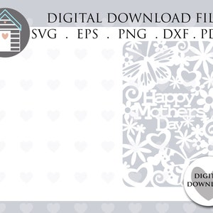 SVG Happy Mother's Day Card | Digital Cut File -EPS -png-dxf-pdf File ...