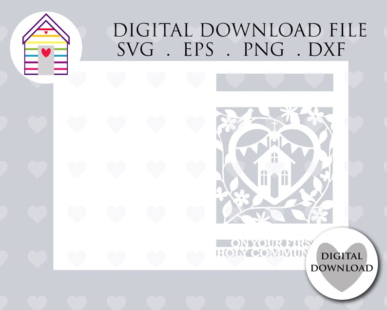 SVG First Holy Communion Card Digital Cut File EPS png-dxf - Etsy