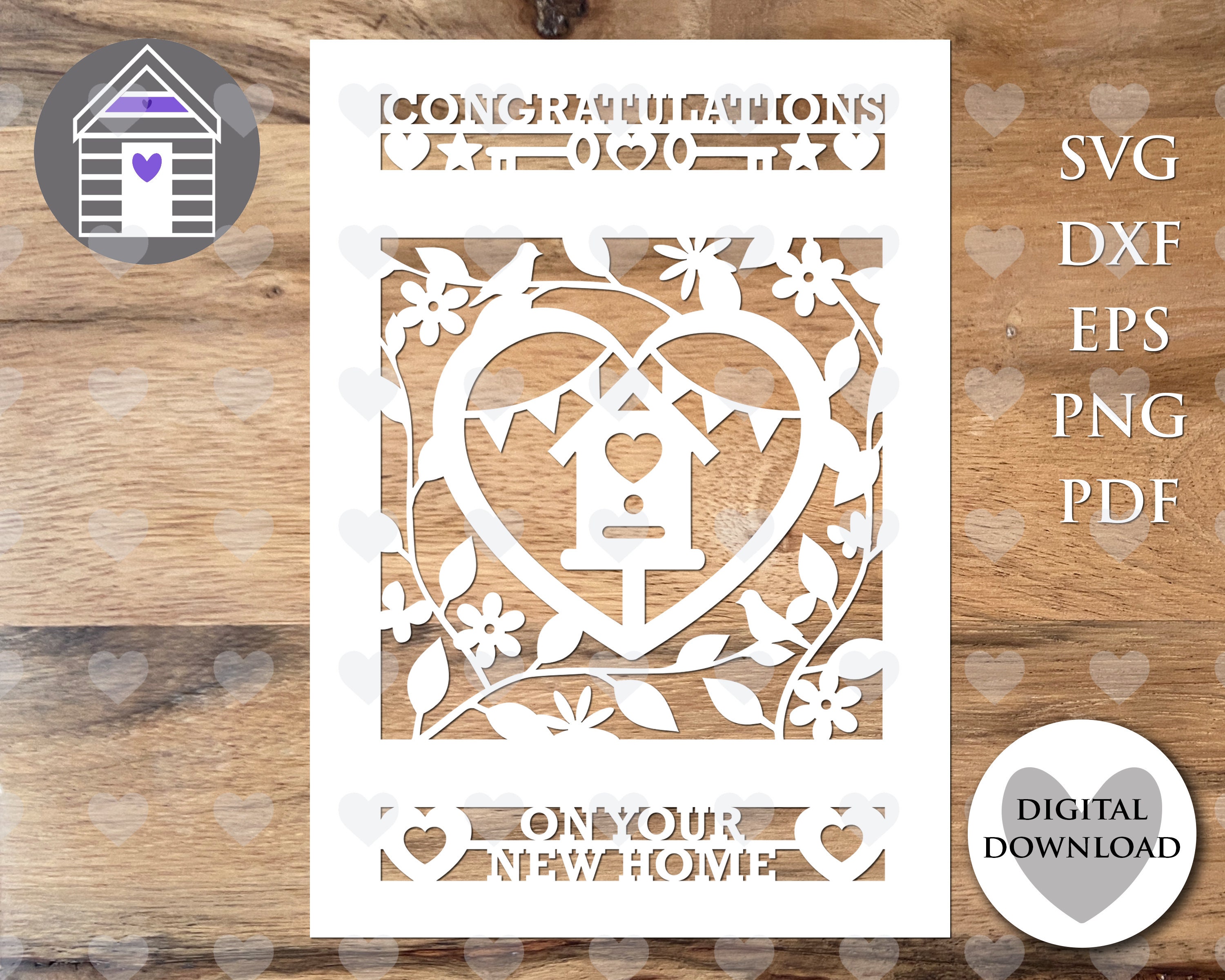 SVG New Home Greetings Card Digital Cut File EPS png-dxf - Etsy
