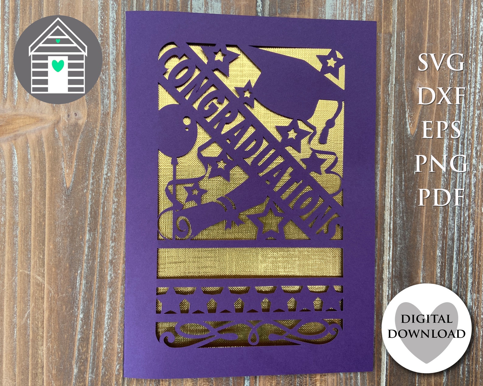 SVG Congraduations Graduation Card School Leavers Digital - Etsy