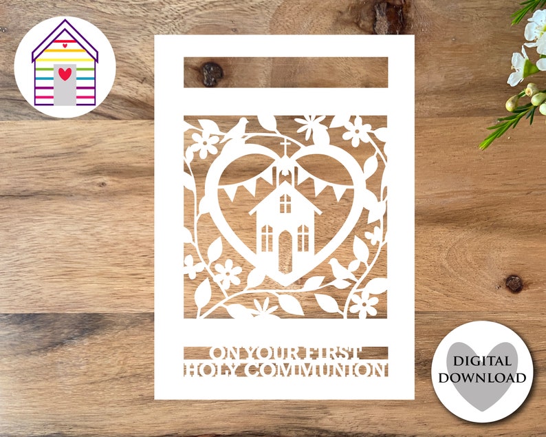 SVG First Holy Communion Card Digital Cut File EPS png-dxf - Etsy
