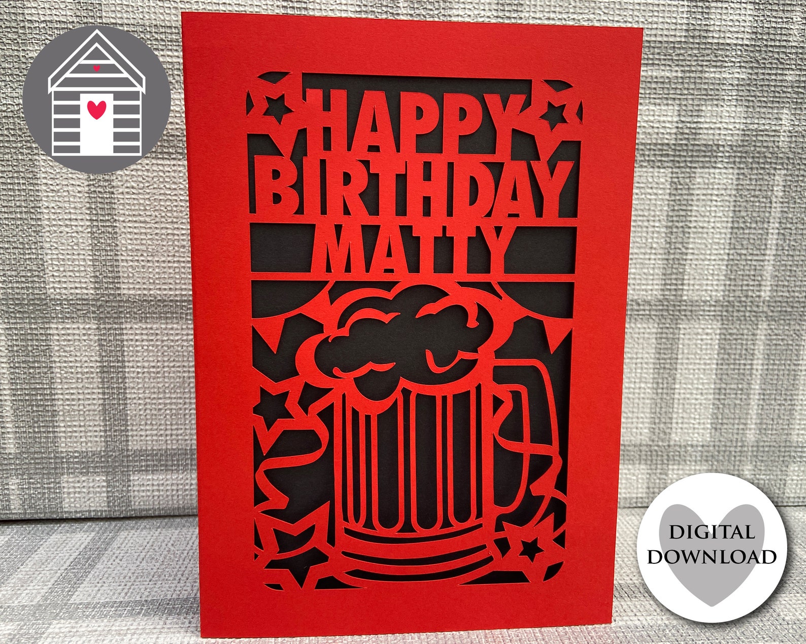 SVG Happy Birthday Beer Mug Card Personalize Your Card - Etsy UK