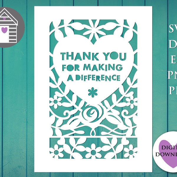 Thank You for Making a Difference Svg - Etsy