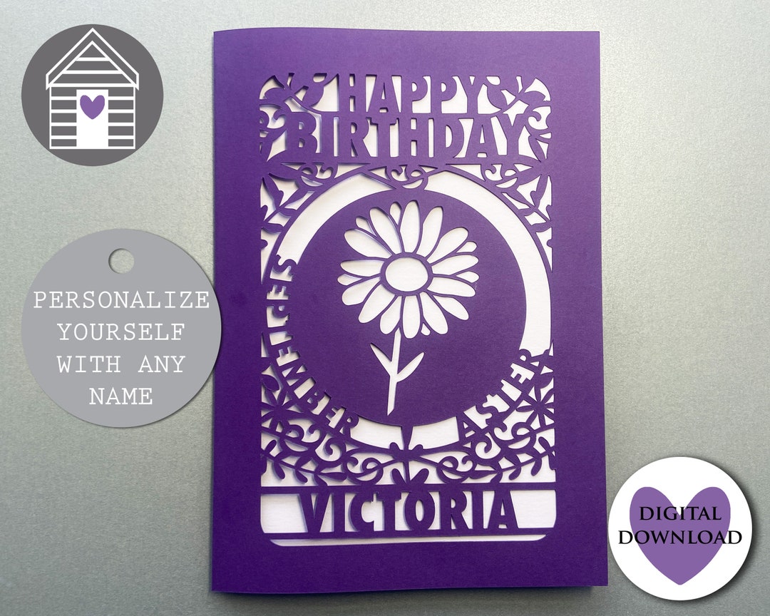September Birth Flower SVG: Aster Papercut Card Template (digital Cut ...