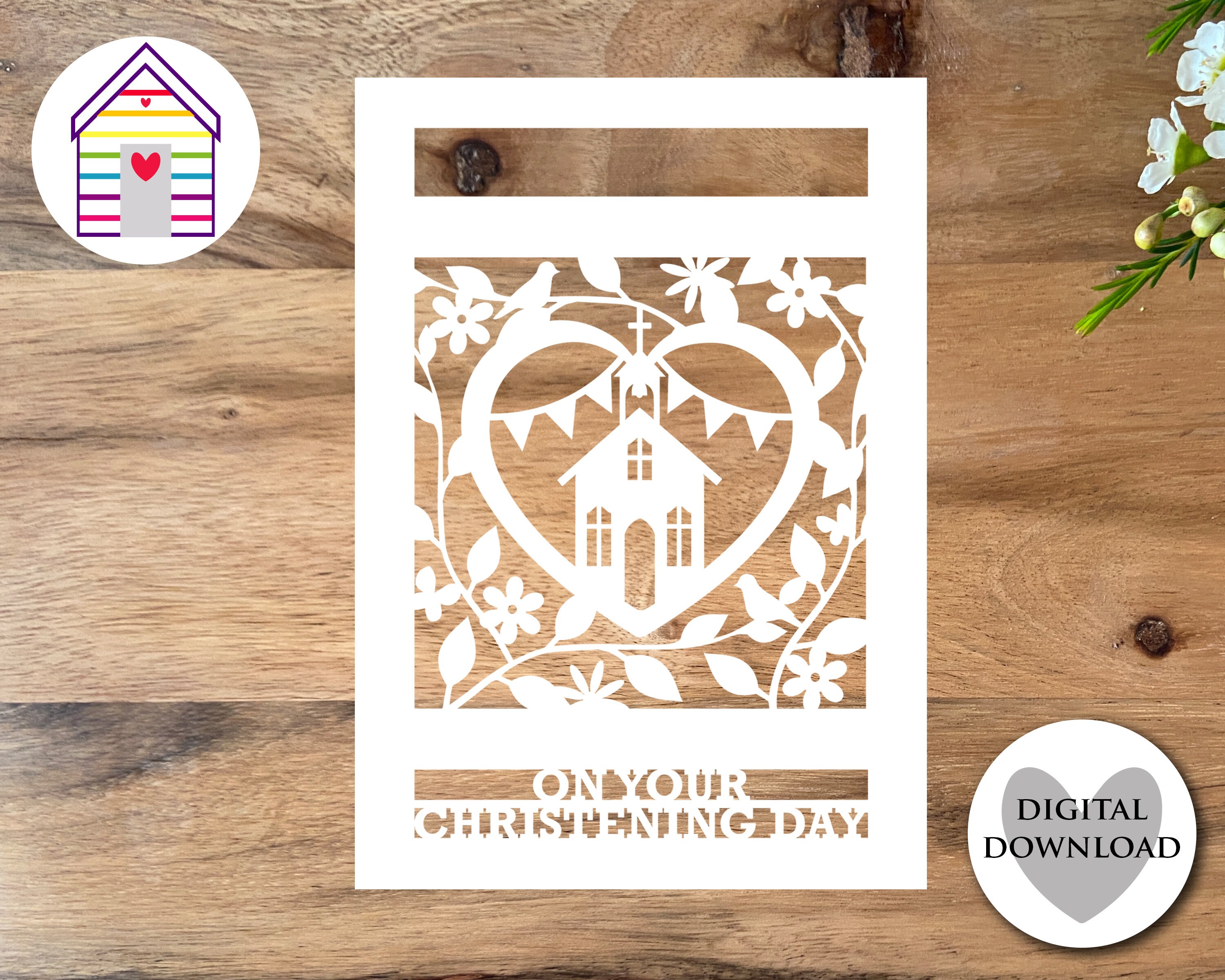 SVG Christening Card Digital Cut File EPS png-dxf File - Etsy UK