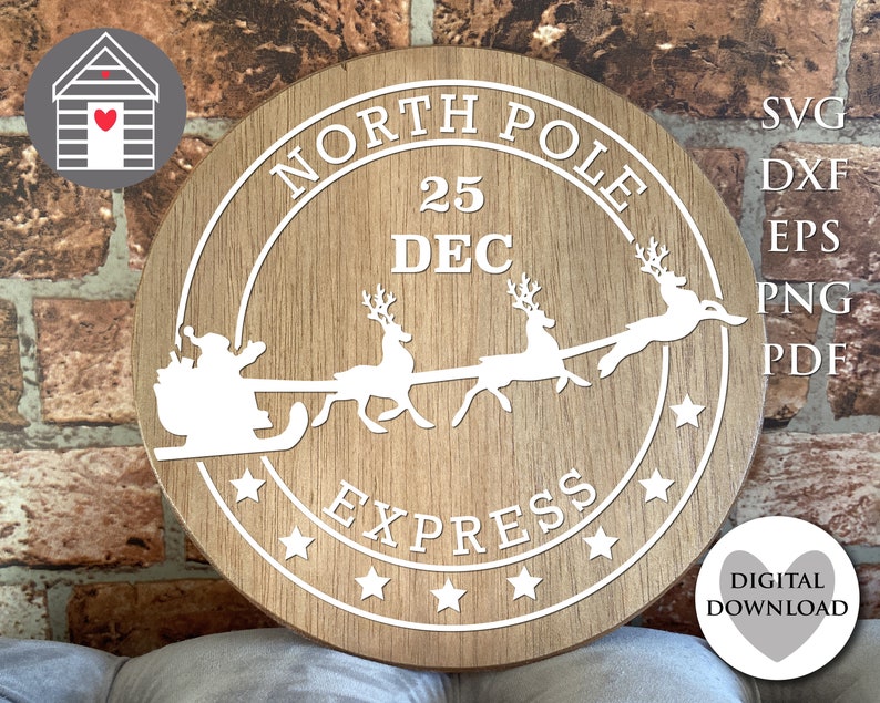 SVG North Pole Express Delivery Stamp EPS PNG Pdf Dxf - Etsy