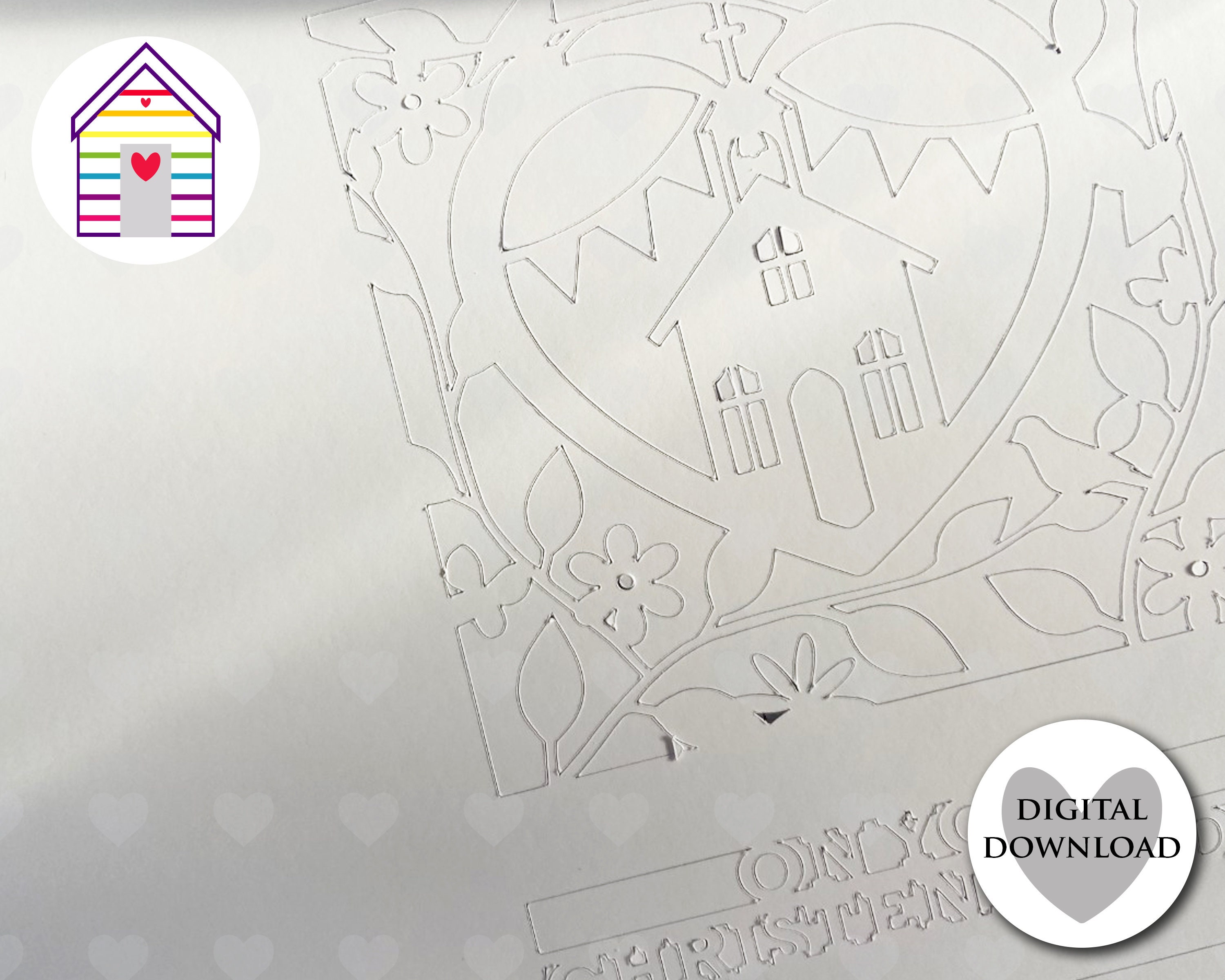 SVG Christening Card Digital Cut File EPS png-dxf File | Etsy