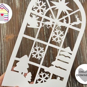 SVG Christmas Window Scene Cut File -EPS -PNG -dxf - Pdf File - Digital ...