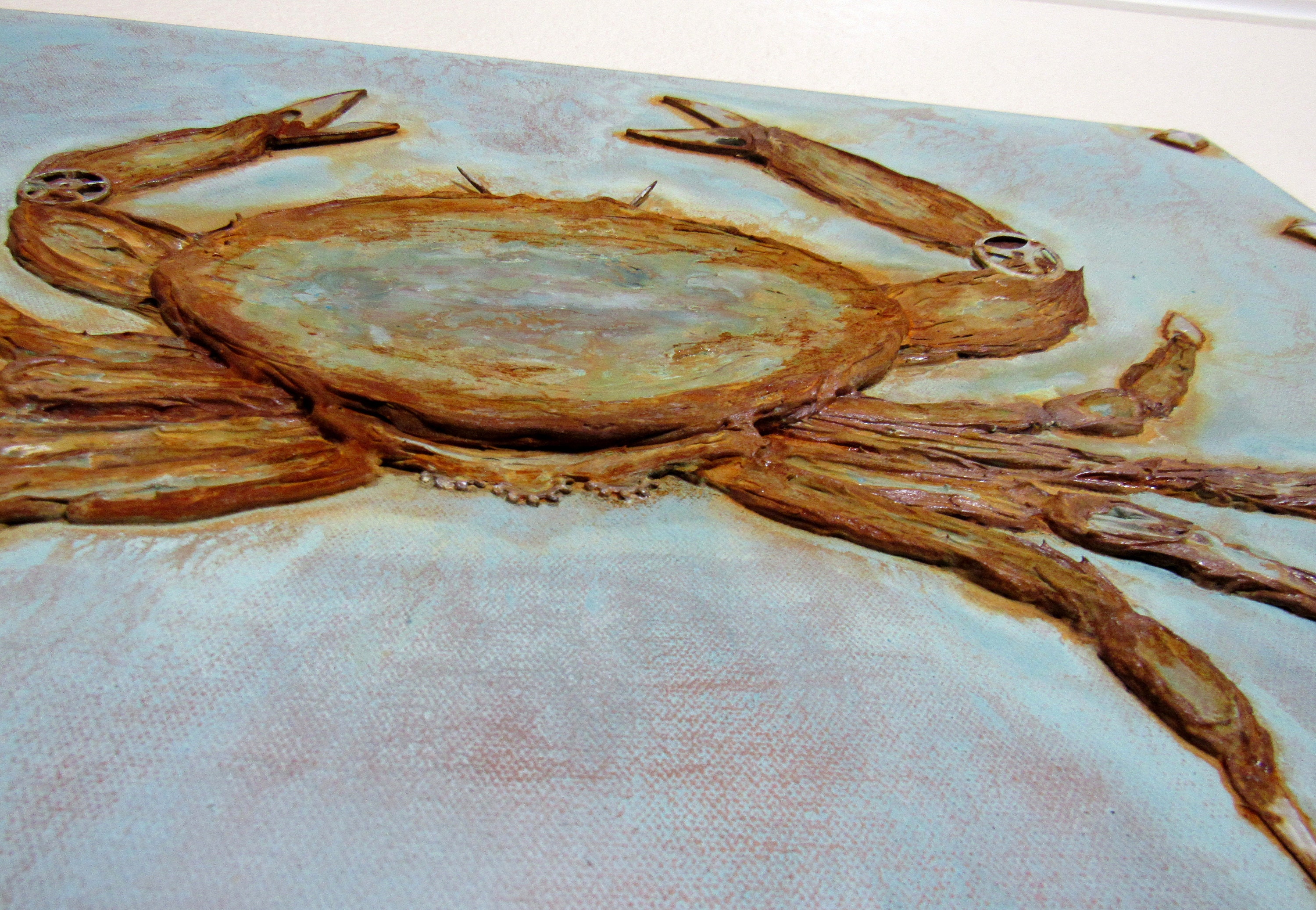 Crab Original Art Nautical Decor Maryland Crab Painting Rust and ...