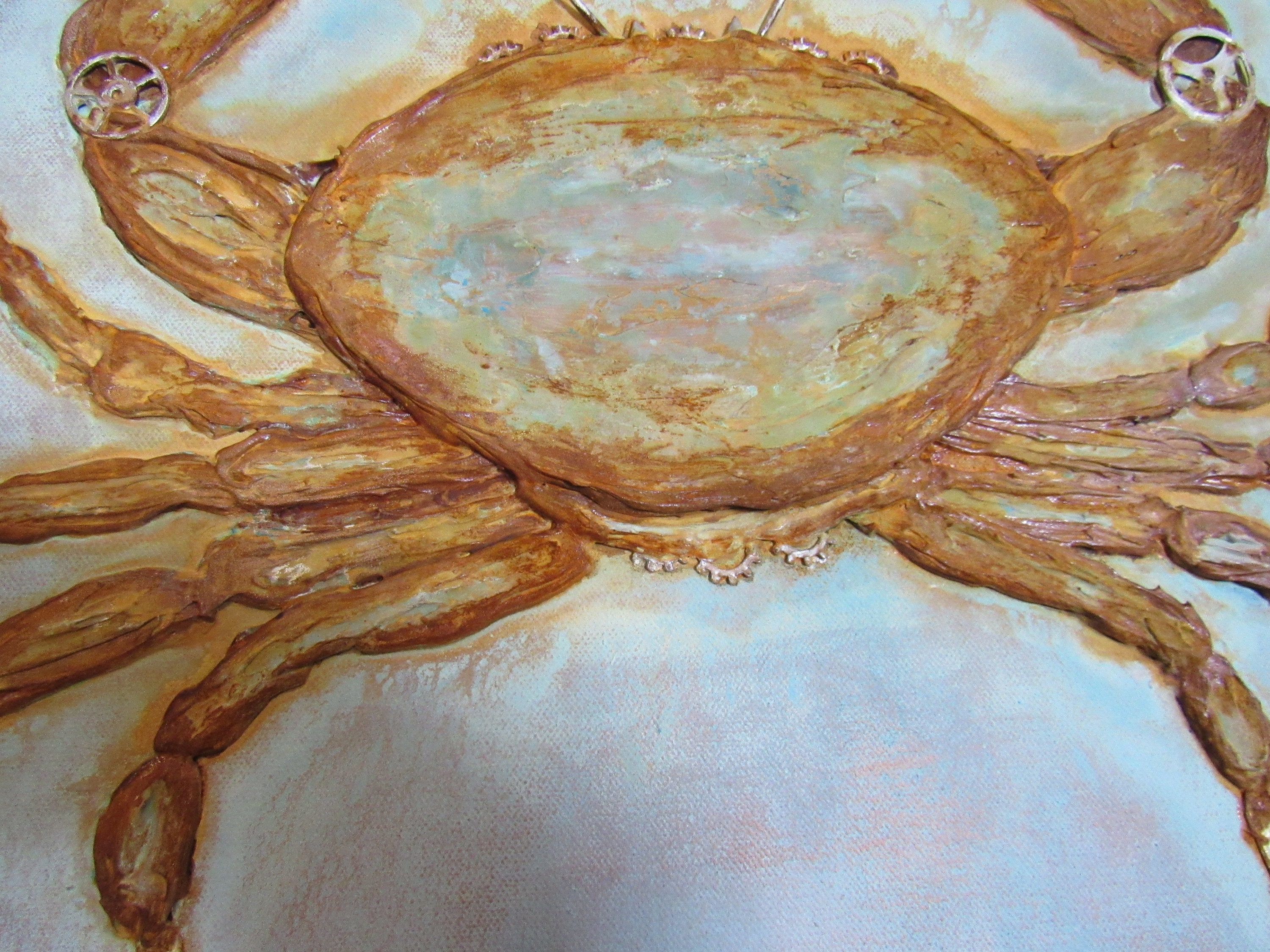 Crab Original Art Nautical Decor Maryland Crab Painting Rust and ...