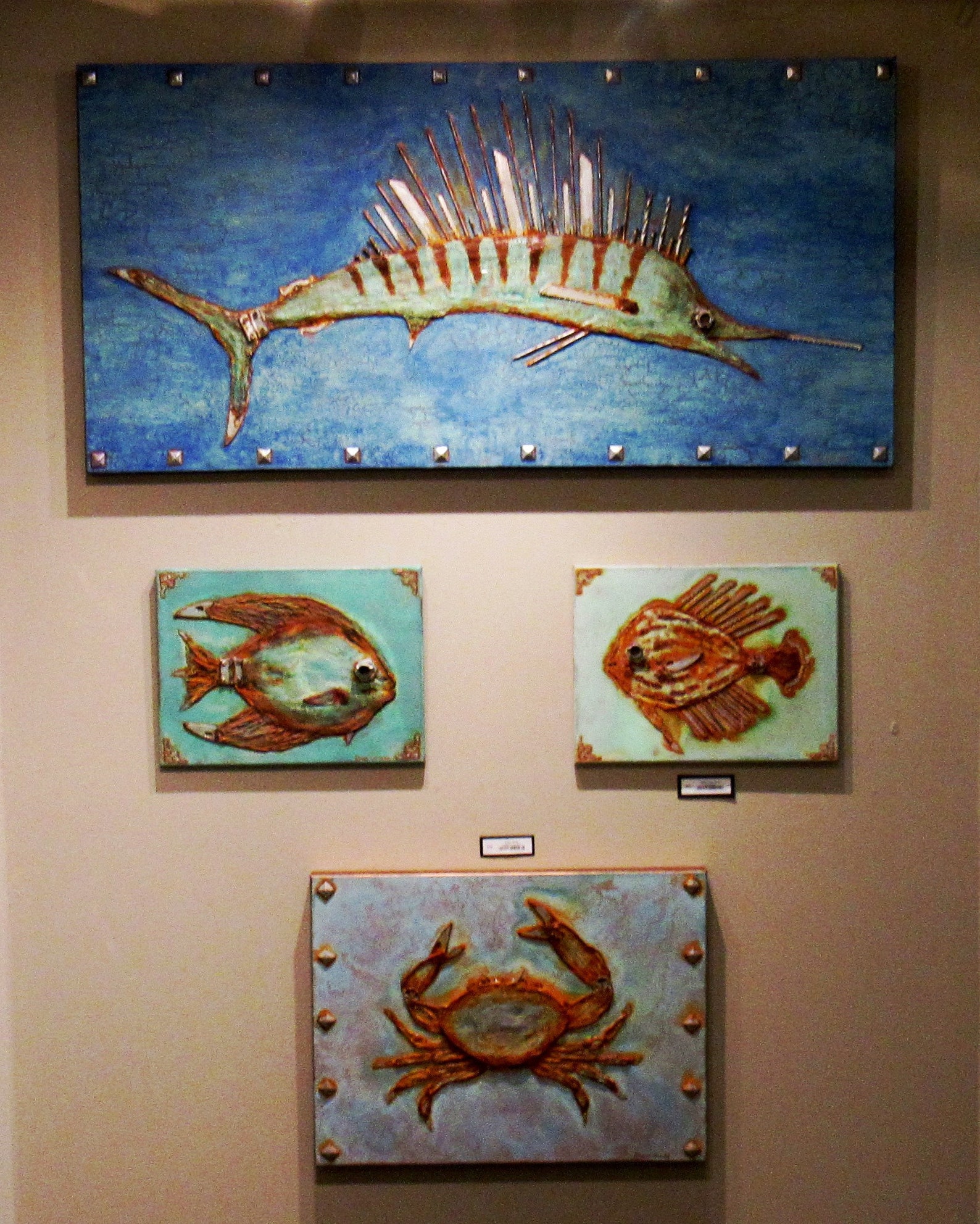 Textured Sea Art Original Fish Painting in Rust and Patina - Etsy