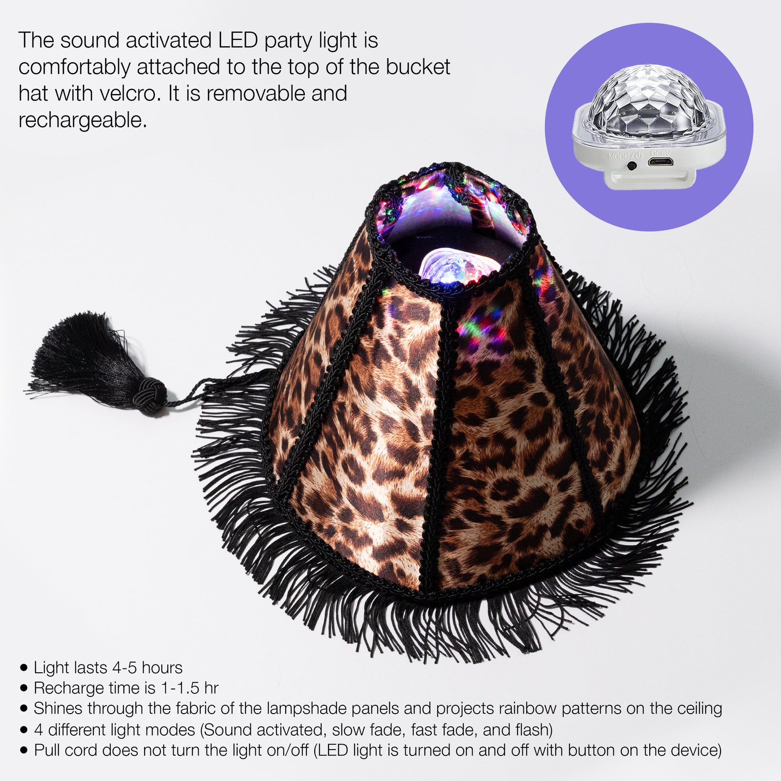 CUSTOM Lampshade Hat With LED Party Lights - Unique Light up Lamp Hat ...