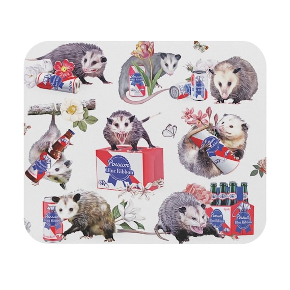 Possums and Beer Mouse Pad 9x8 Funny Art Mousepad - Etsy