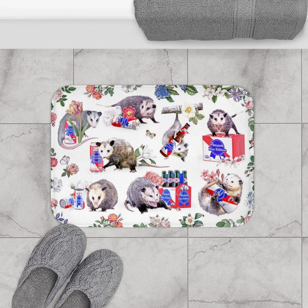 Possums and Beer Bath Mat Funny Bathroom Decor Animal - Etsy