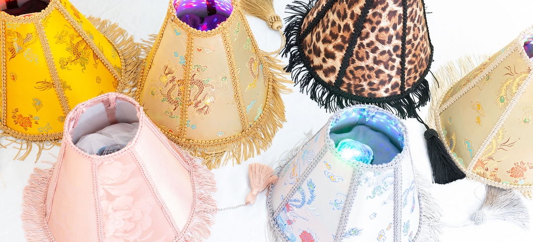 CUSTOM Lampshade Hat With LED Party Lights - Unique Light up Lamp Hat ...