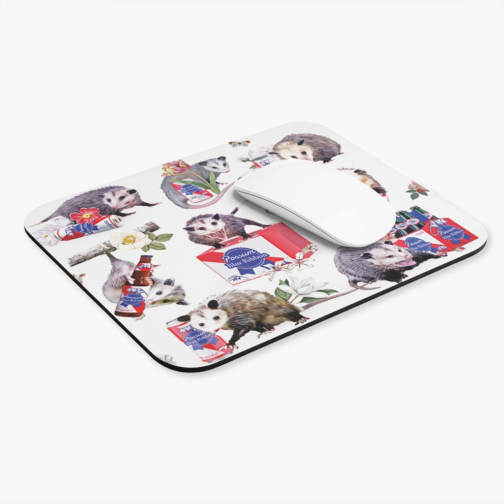 Possums and Beer Mouse Pad - 9x8" Funny Art Mousepad, Animal Mouse Mat ...
