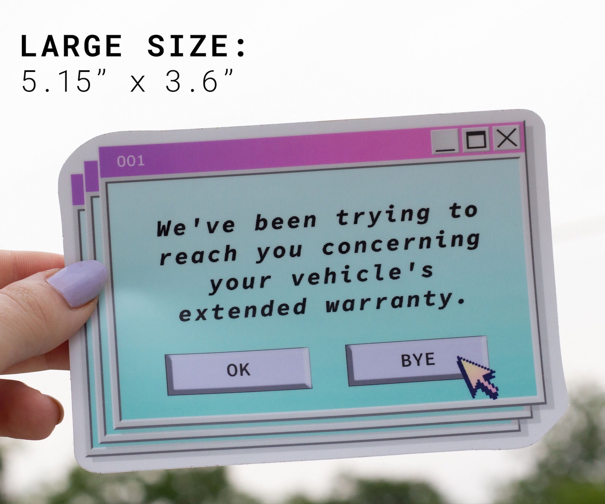 Extended Car Warranty Meme Sticker Waterproof Cute Y2k - Etsy