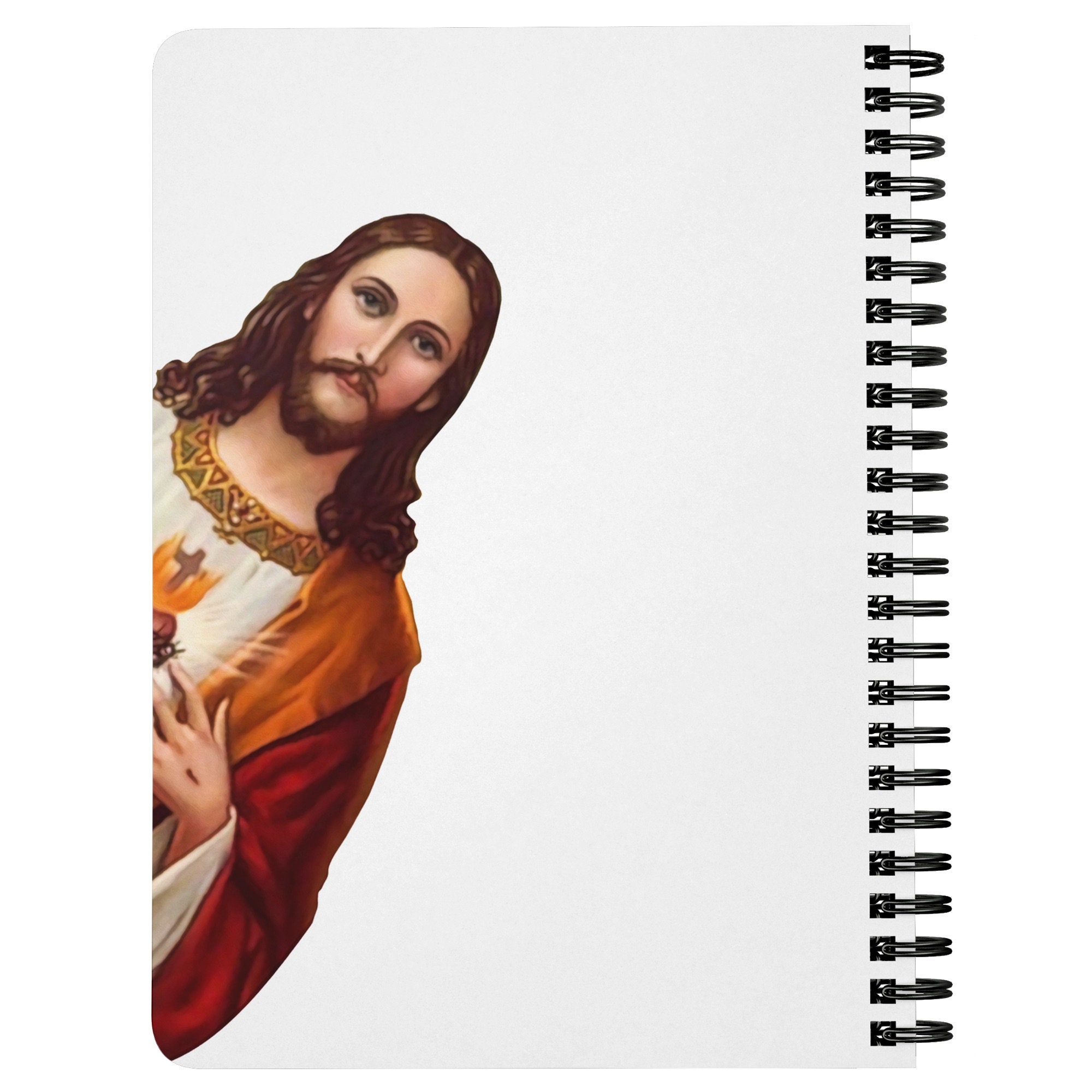 Jesus Peeking Meme Spiral Notebook 5x7 Lined Journal | Etsy