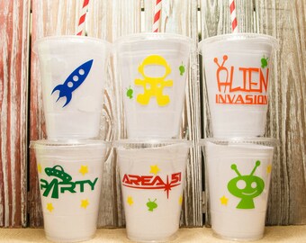 ALIEN PARTY CUPS alien Cups Alien Birthday Alien Party Alien - Etsy