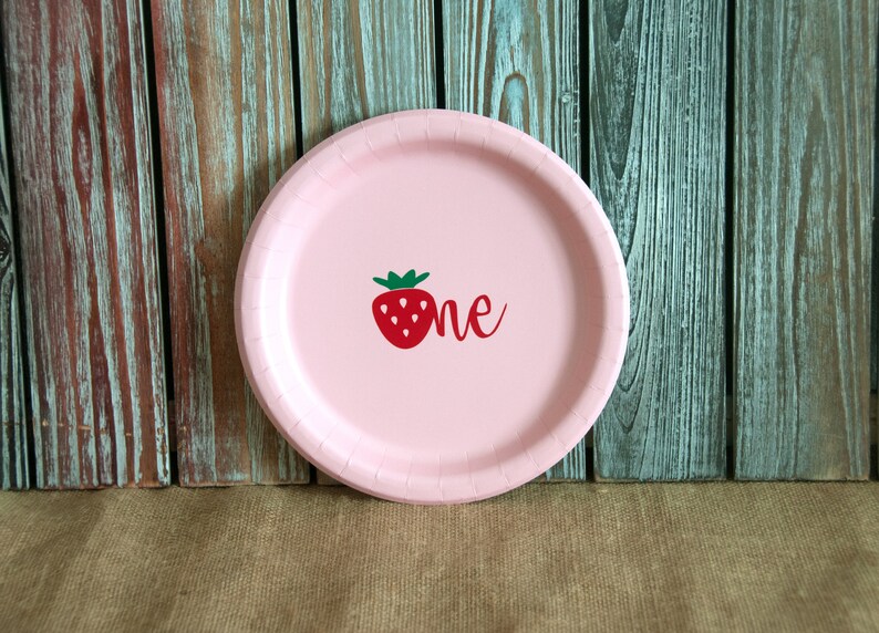 8 1st Birthday Strawberry or Raspberry Plates - Etsy