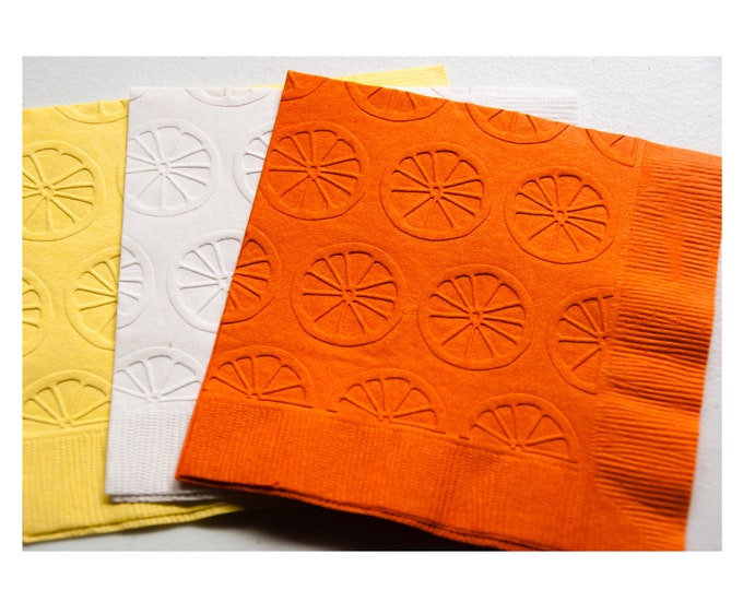 Lemon Slices Embossed Cake Napkins - Etsy