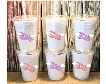AIRPLANE PARTY CUPS Airplane Cups Airplane Birthday Cups - Etsy