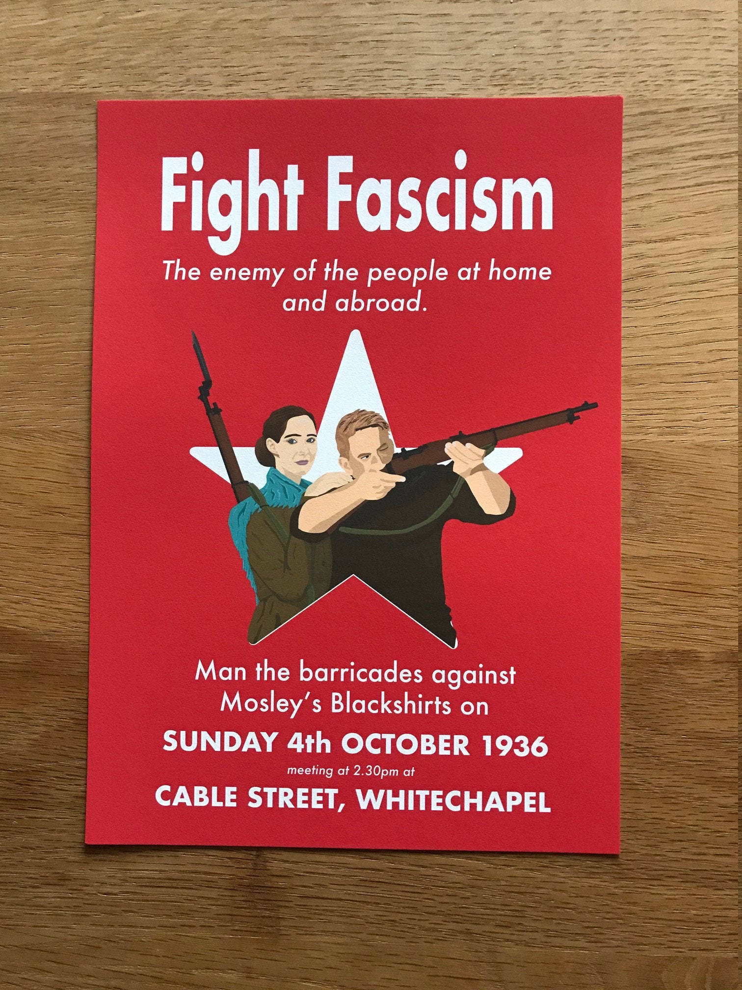 Fight Fascism 1930s Style Cable Street Poster - Etsy UK