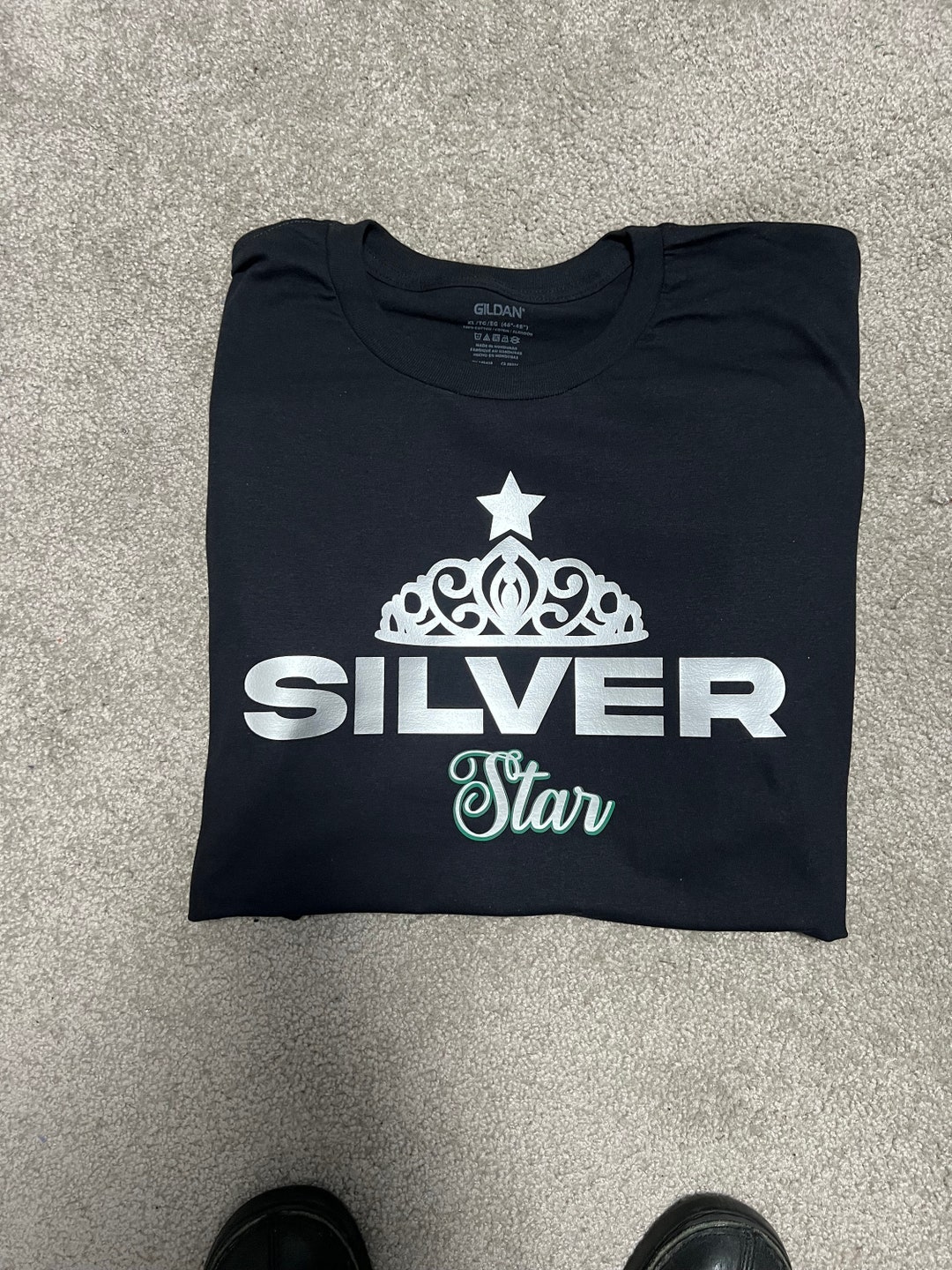 Silver Star & Tiara Sorority Short Sleeve T-shirt, Black, Adult, 1908 ...