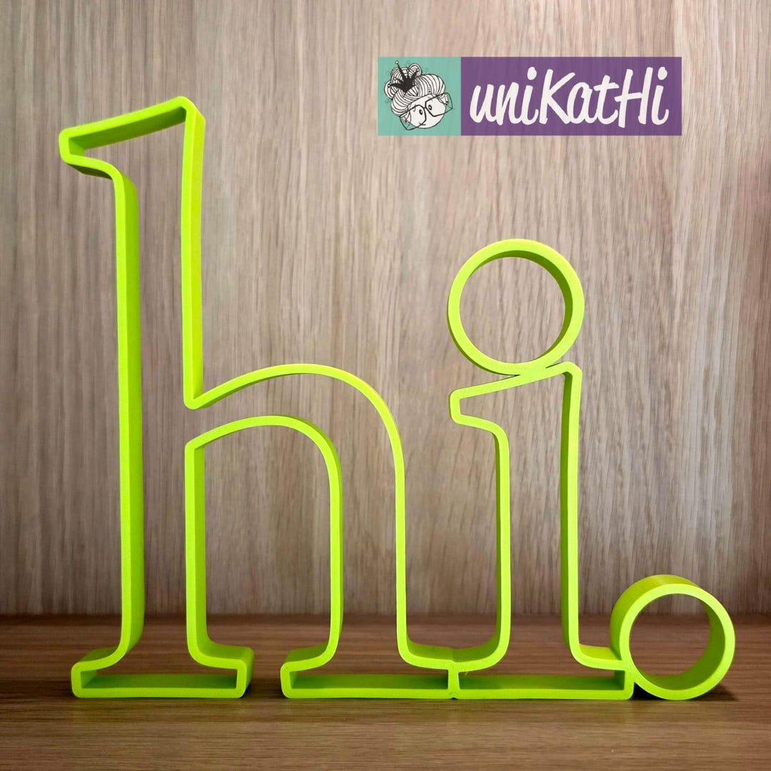 3D Print File, Private, Lettering "hi." STL, 3mf, Home, Decoration ...