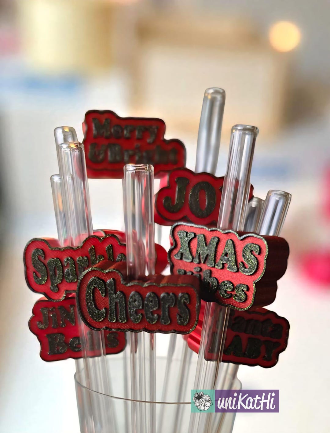 3D Printing File, Commercial License, Christmas Drinking Straw Topper ...