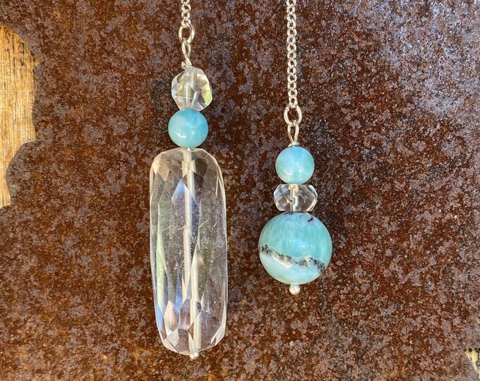 Pendulum, Rare Larimar Pendulum. Double Sided Pendulum Can Be Used on ...