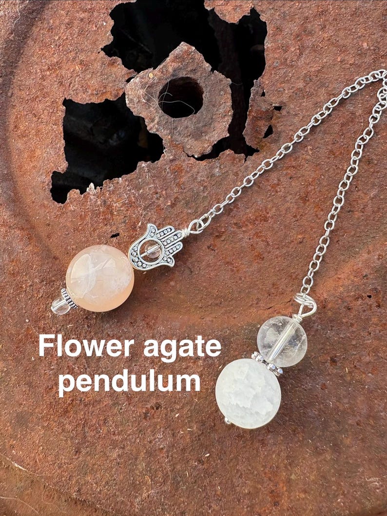 Flower Agate Pendulum. Double Sided - Etsy