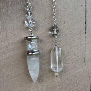 Clear Quartz Pendulum With Faceted Quartz Bead. Double Sided Pendulum ...