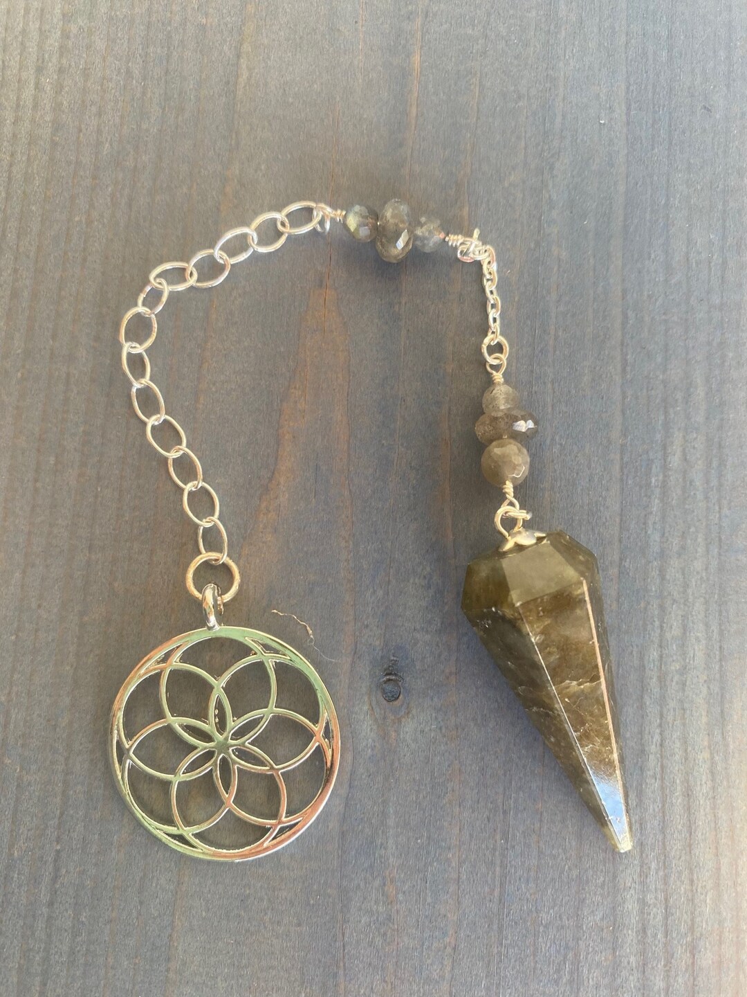 Labradorite Pendulum With Seed of Life Focal. Handmade, One of a Kind ...