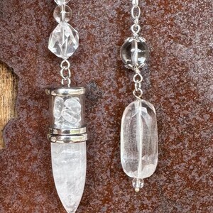 Clear Quartz Pendulum With Faceted Quartz Bead. Double Sided Pendulum ...