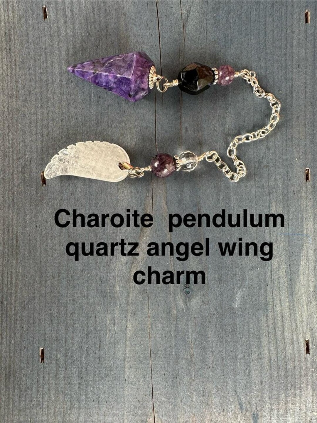 Charoite Pendulum: Quartz Angel Wing, High Vibration Stone - Etsy