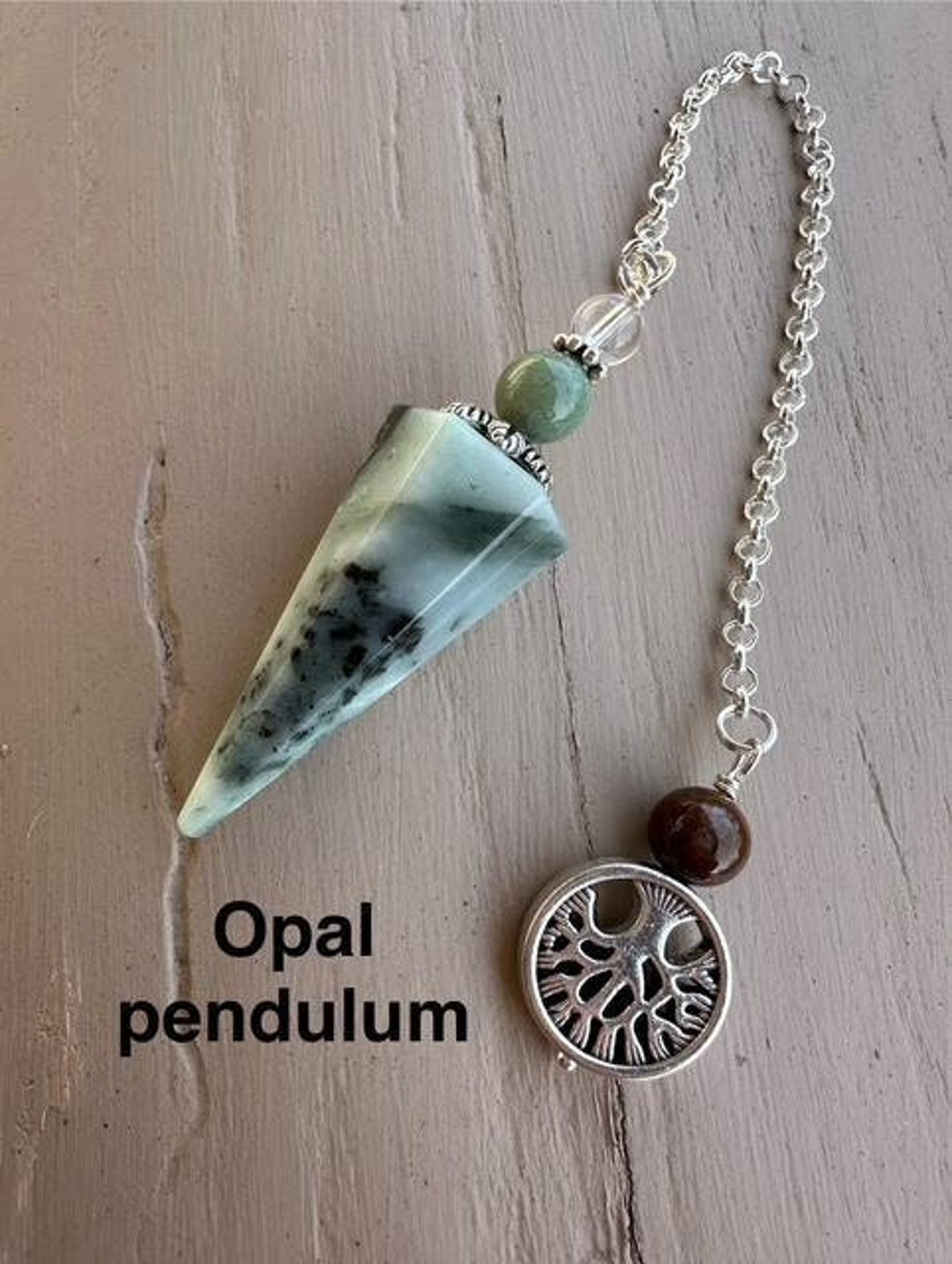 Opal Pendulum With Tree of Life Charm. Handmade. One of a Kind. - Etsy